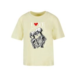 F4NT4STIC T-Shirt 'Love Is All You Need' Damen Gr&ouml;&szlig;e XXL hellgelb / anthrazit / rot