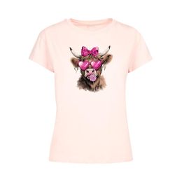 F4NT4STIC Shirt 'Highland Cow Valentinstag Sonnenbrille' female Pink size M