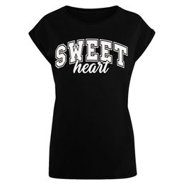 F4NT4STIC T-Shirt 'Sweet Heart Valentinstag' Damen Gr&ouml;&szlig;e L schwarz / wei&szlig;