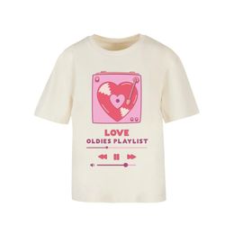 F4NT4STIC T-Shirt 'Love Oldies Playlist Valentinstag' Damen Gr&ouml;&szlig;e XXL sand / pink / rosa
