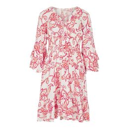 Apricot Sarasa Floral Smocked Ruffle Mini Dress ' ' Damen Gr&ouml;&szlig;e 34 pink Winterkleid