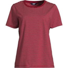LANDS' END Supima T-Shirt mit Rundhalsausschnitt, Damen,  Rot, Baumwolle, by Lands' End
