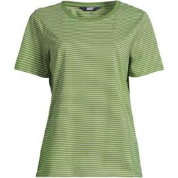 LANDS' END Supima T-Shirt mit Rundhalsausschnitt, Damen,  Gr&uuml;n, Baumwolle, by Lands' End