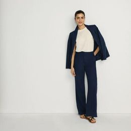 LANDS' END Blazer im Leinenmix, Damen,  Blau, Leinen/Viskose, by Lands' End
