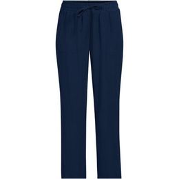 LANDS' END 7/8-Twillhose, Damen,  Blau, Polyester/Viskose, by Lands' End