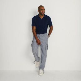 LANDS' END Feinstrick-Shirt mit Polokragen, Herren,  Blau, Baumwolle, by Lands' End