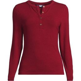 LANDS' END Henley-Shirt mit langen &Auml;rmeln, Damen,  Orange, Viskose, by Lands' End