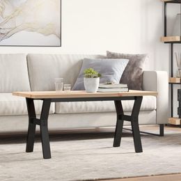 Couchtisch Y-Gestell 100x50x45,5 cm Massivholz Kiefer Stahl