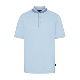 Poloshirt Bugatti, Herren, Gr. M, 320, hellblau, 100% Baumwolle, unifarben, normal, ohne Ausschnitt, Rippb&uuml;ndchen, Shirts, mit Stehkragen