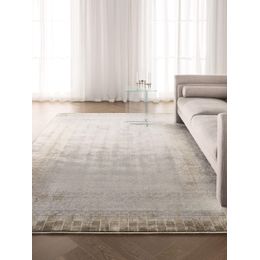 benuta Finest Kurzflor Teppich Leandro Grau/Beige 80x160 cm - Moderner Kurzflor-Teppich für Wohnzimmer