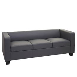 MCW 3er Sofa Lille ~ Kunstleder, dunkelgrau