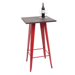 Stehtisch MCW-A73 inkl. Holz-Tischplatte, Bistrotisch Bartisch, Metall Industriedesign MVG 107x60x60cm ~ rot