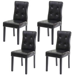 4er-Set Esszimmerstuhl MCW-E58, Stuhl Essst&uuml;hle, MVG-zertifiziert ~ Kunstleder schwarz, dunkle Beine