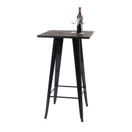 Stehtisch MCW-A73 inkl. Holz-Tischplatte, Bistrotisch Bartisch, Metall Industriedesign MVG 107x60x60cm ~ schwarz