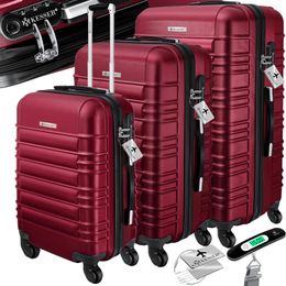 Kesser&reg; 3tlg. Hartschalenkofferset Hartschalenkoffer Reisekoffer Set Reisekofferset Trolley Koffer Inkl. Kofferwaage + Gep&auml;ckanh&auml;nger Rollkoffer Schloss 4 Rollen ABS-Hartschale Teleskopgriff M-L-XL