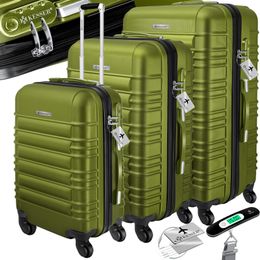 Kesser&reg; 3tlg. Hartschalenkofferset Hartschalenkoffer Reisekoffer Set Reisekofferset Trolley Koffer Inkl. Kofferwaage + Gep&auml;ckanh&auml;nger Rollkoffer Schloss 4 Rollen ABS-Hartschale Teleskopgriff M-L-XL