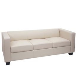 MCW 3er Sofa Lille, Kunstleder ~ creme