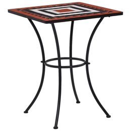 vidaXL 3-tlg. Bistro-Set Mosaik Keramik Terrakotta und Weiß