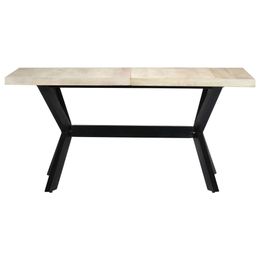 vidaXL Esstisch Weiß 160x80x75 cm Massivholz Mango