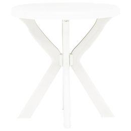 vidaXL Bistrotisch Weiß Ø70 cm Kunststoff