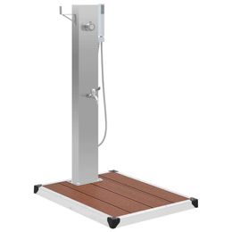 vidaXL Gartendusche mit Bodenelement WPC Edelstahl