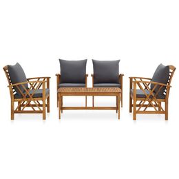 vidaXL 5-tlg. Garten-Lounge-Set mit Auflagen Massivholz Akazie