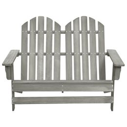 vidaXL Adirondack-Gartenbank 2-Sitzer Massivholz Tanne Grau