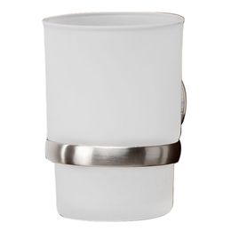 Fackelmann Zahnputzglas mit Halter 'Fusion' 7 x 9,5 x 11,5 cm