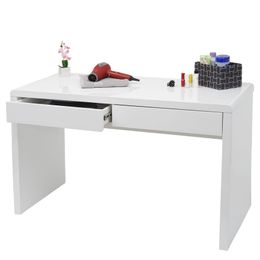 Schminktisch MCW-G51, Frisiertisch Frisierkommode Kosmetiktisch, Hochglanz Wei&szlig; ~ 100x60cm