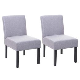 2er-Set Esszimmerstuhl MCW-F61, Stuhl Lounge-Stuhl, Stoff/Textil ~ grau