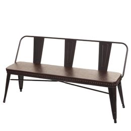 3er Sitzbank MCW-H10, Garderobenbank Esszimmerbank, Kunstleder Chesterfield Industrial Gastronomie ~ schwarz-braun