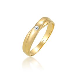 Verlobungsring Elli DIAMONDS "Diamant Weiß Brillantschliff (0.03 ct) 585 Gelbgold" Gr. 52, gold, Fingerringe, Damen, 52mm, 0,03 P1 = bei 10-facher Vergrößerung erkennbare Einschlüsse, Gelbgold 585, 2mm, Verlobungsring