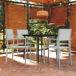 vidaXL 5-tlg. Garten-Essgruppe Weiß