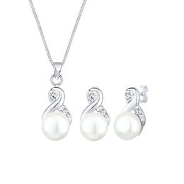 Elli Schmuckset 'Infinity' Damen Gr&ouml;&szlig;e One Size silber / perlwei&szlig;
