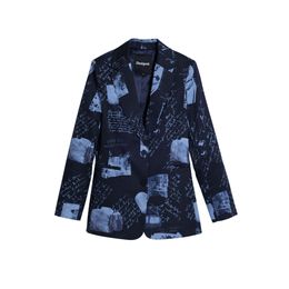 Desigual Blazer Damen Gr&ouml;&szlig;e 34 blau / schwarz