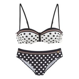 Lascana Bikini Damen Gr&ouml;&szlig;e S orange / schwarz / wei&szlig;