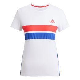 adidas Performance Funktionsshirt 'Adizero Retro' Damen Gr&ouml;&szlig;e M/L blau / hellrot / wei&szlig;