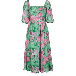 Banned Retro Sandy Flower Dress Langes Kleid gr&uuml;n pink in 3XL DR17027 green
