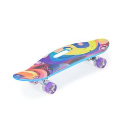 Byox Skateboard 26 Zoll mit Griff PU-Leuchtr&auml;der ABEC-7 Aluminium 100 kg LED lila