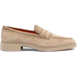 Santoni Loafer - Men's suede Easy loafer - Gr. UK_10_5 - in Weiß - für Damen