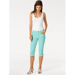 Heine Damen Bauchweg-Hose, Blau, Gr. 44, Capri-Hose, Material: Baumwolle