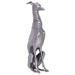 KADIMA DESIGN Handgefertigte Aluminium Skulptur eines Windhundes, 18x70 cm, detaillierte Formgebung, robust und langlebig für stilvolle Dekoration