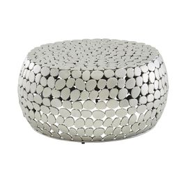 KADIMA DESIGN Moderner Aluminium Couchtisch in Silber, Unikat handgefertigt, Stilvolles Design