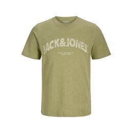 Jack & Jones JACK & JONES T-Shirt 'JORAlmeria' Herren Größe M oliv / weiß