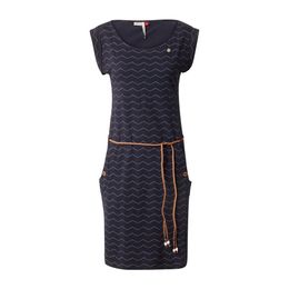 Ragwear Kleid 'Tagg' Damen Größe 44 nachtblau / weiß Winterkleid