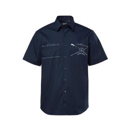 Men Plus Button Up Shirt male Blue size 4XL