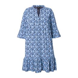 Ulla Popken Kleid Damen Größe 50/52 blau / navy / pastellblau Winterkleid