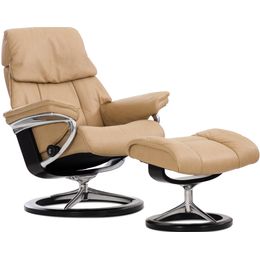 Relaxsessel stressless "Ruby", braun (latte batick), B:88cm H:101cm T:78cm, Leder BATICK: durchgef&auml;rbtes und genarbtes M&ouml;belleder;Leder PALOMA: durchgef&auml;rbtes Semianilin-M&ouml;belleder, Sessel, Relaxsessel, mit Signature Base, Gr&ouml;&szlig;e L, Gestell Eiche, Wenge, Braun & Schwarz