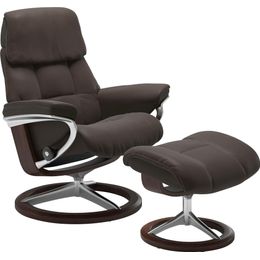 Relaxsessel stressless "Ruby", braun (braun batick), B:88cm H:101cm T:78cm, Leder BATICK: BATICK ist ein leicht korrigiertes, durchgef&auml;rbtes und genarbtes M&ouml;belleder, bei dem die meisten Unebenheiten und Spuren in der Regel entfernt wurden.;Leder PALOMA: PALOMA ist ein durchgef&auml;rbtes Semianilin-M&ouml;belleder mit nat&uuml;rlicher Narbung., Sessel, Relaxsessel, mit Signature Base, Gr&ouml;&szlig;e L, Gestell Eiche, We