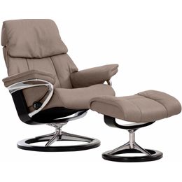 Relaxsessel stressless "Ruby", braun (mole batick), B:88cm H:101cm T:78cm, Leder BATICK: durchgef&auml;rbtes und genarbtes M&ouml;belleder;Leder PALOMA: durchgef&auml;rbtes Semianilin-M&ouml;belleder, Sessel, Relaxsessel, mit Signature Base, Gr&ouml;&szlig;e L, Gestell Eiche, Wenge, Braun & Schwarz